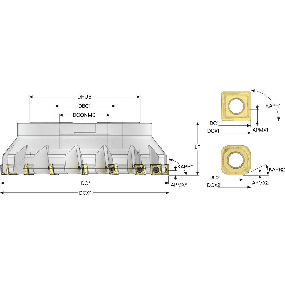 Seco - Indexable Chamfer & Angle Face Mills: Minimum Cutting Diameter ...