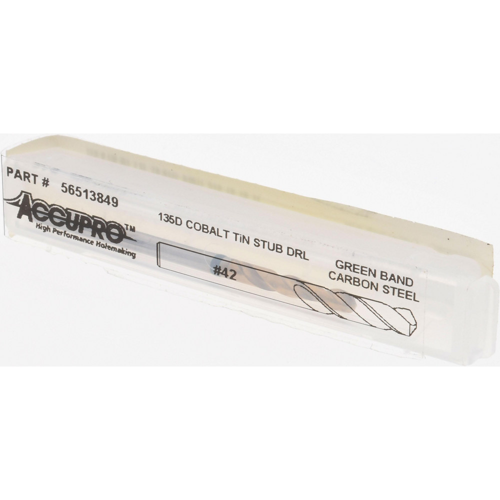 Accupro - Screw Machine Length Drill Bit: Size #42, 130 deg Point ...