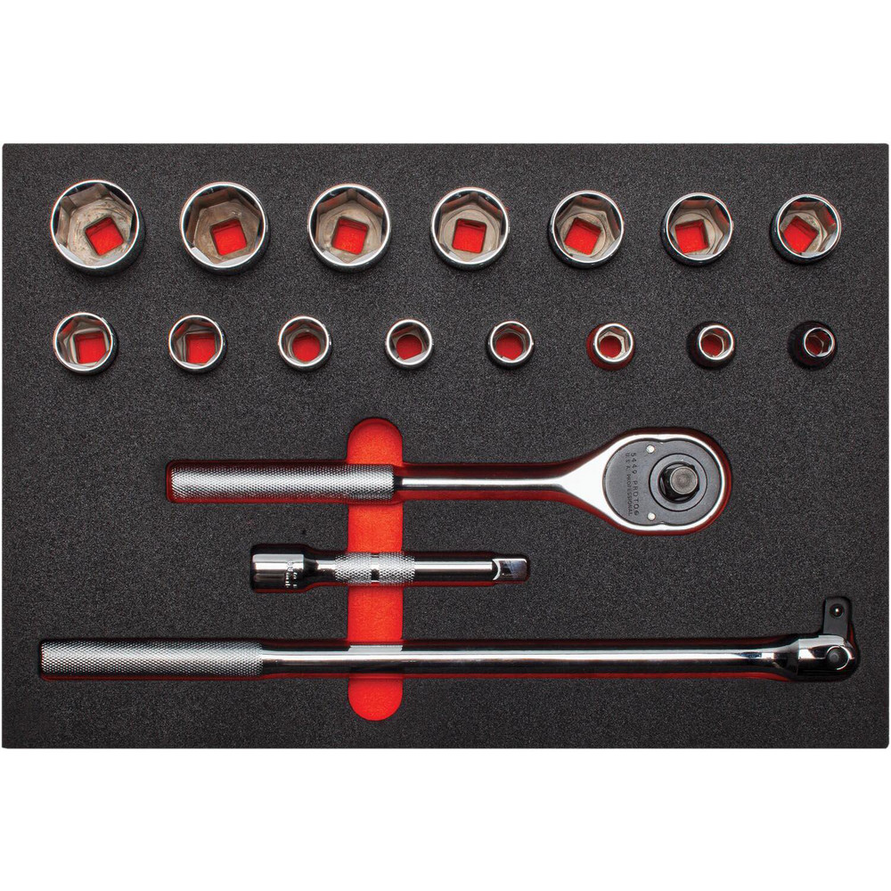 Proto - Socket Set: 18 Pc, 1/2" Drive | MSC Direct
