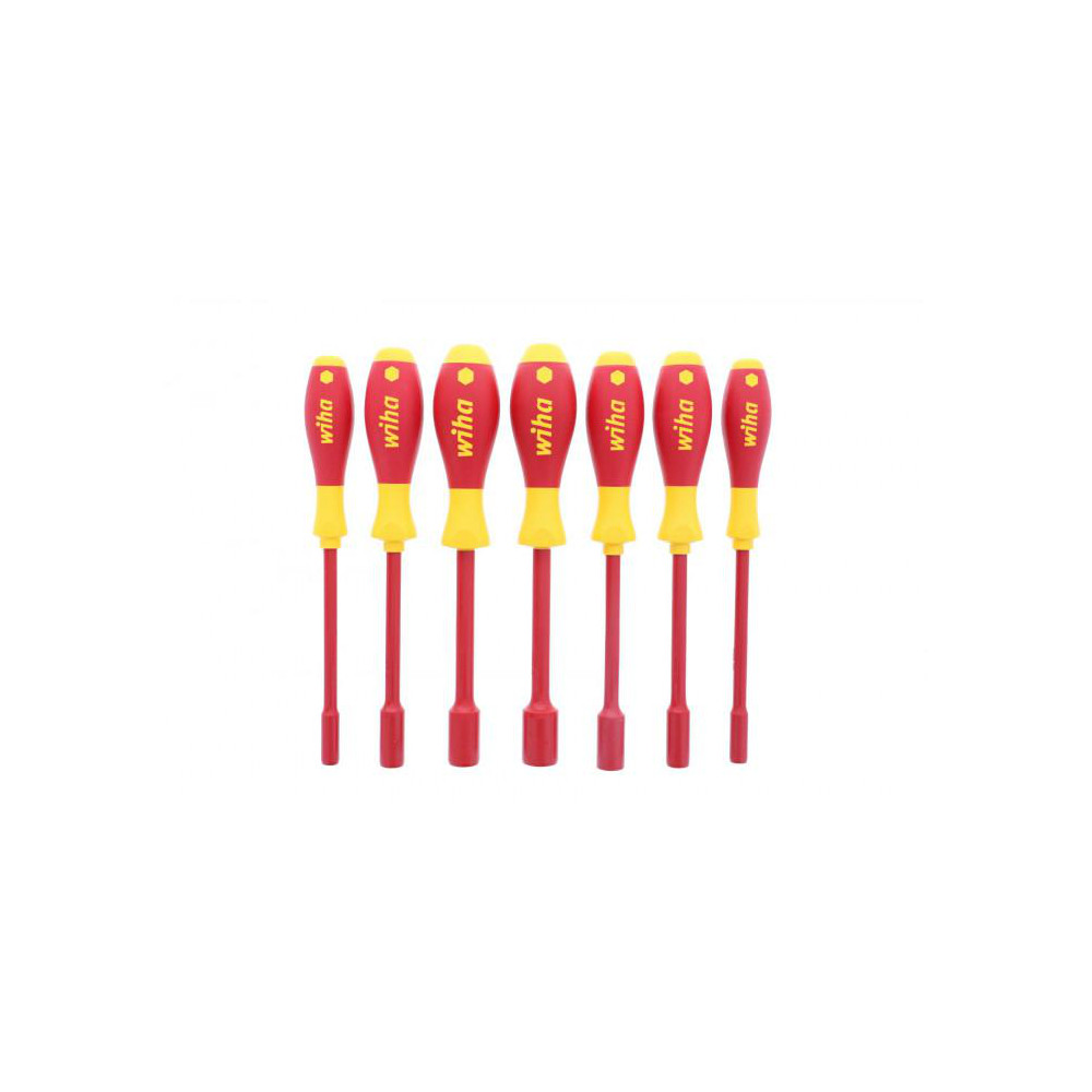 Wiha - Nut Driver Set: 7 Pc, 3/16 to 1/2", Solid Shaft, Ergonomic ...