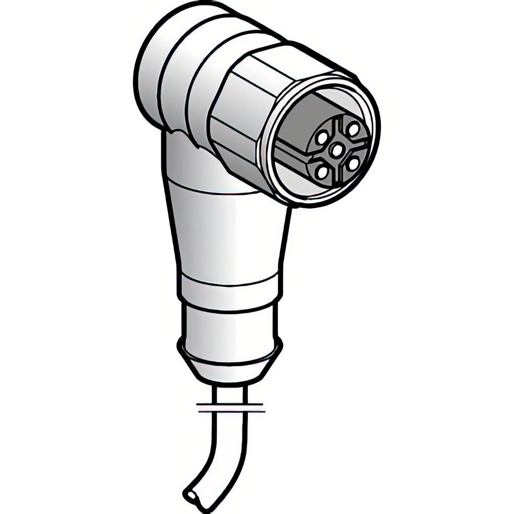 Telemecanique Sensors - M12, Four-Pin, Elbowed & Female Connector: 4 A ...