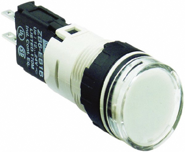 Schneider Electric - 12-24 VAC/VDC White Lens LED Pilot Light | MSC Direct