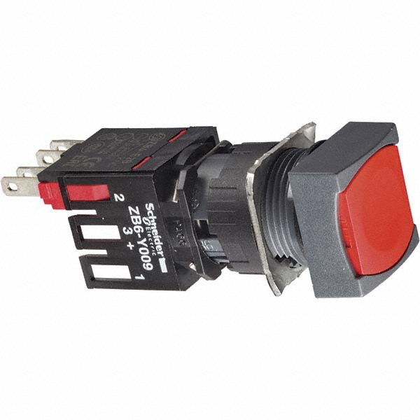 Schneider Electric - 16mm Mount Hole, Flush, Pushbutton Switch with ...