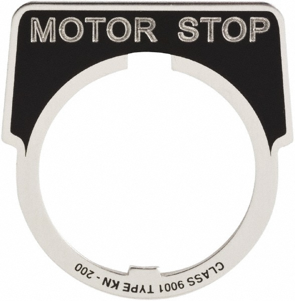 Schneider Electric - Half Round, Aluminum Legend Plate - Motor Stop ...