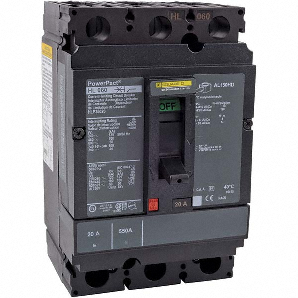 Square D - 600 Amp, 600 VAC, 3 Pole, Unit Mount Molded Case Circuit Breaker | MSC Direct