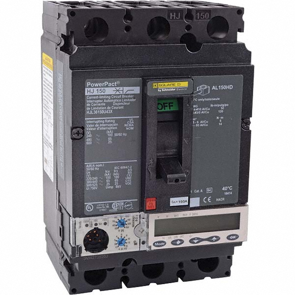 Square D - 150 Amp, 600 VAC, 3 Pole, Panel Mount Molded Case Circuit ...