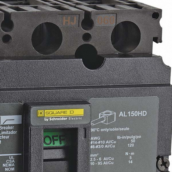 Square D - 60 Amp, 600 VAC, 3 Pole, Panel Mount Molded Case Circuit ...