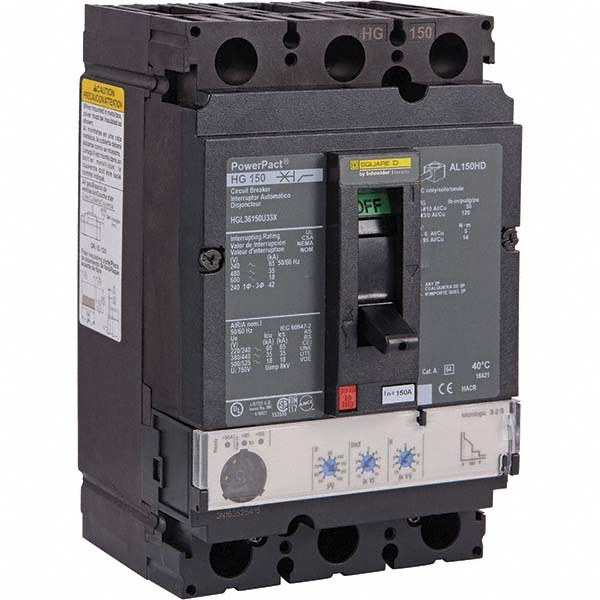 Square D - 150 Amp, 600 VAC, 3 Pole, Panel Mount Molded Case Circuit ...