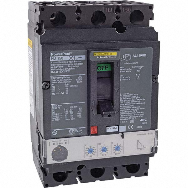 Square D - 150 Amp, 600 VAC, 3 Pole, Panel Mount Molded Case Circuit ...