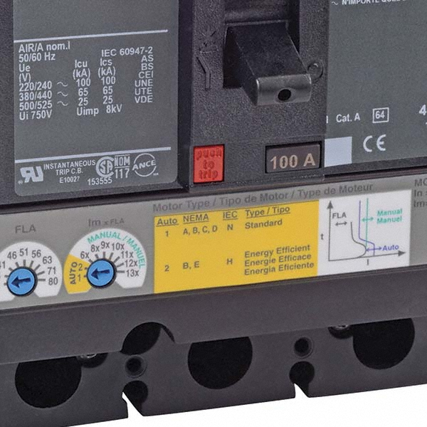 Square D - 100 Amp, 600 VAC, 3 Pole, Panel Mount Molded Case Circuit ...