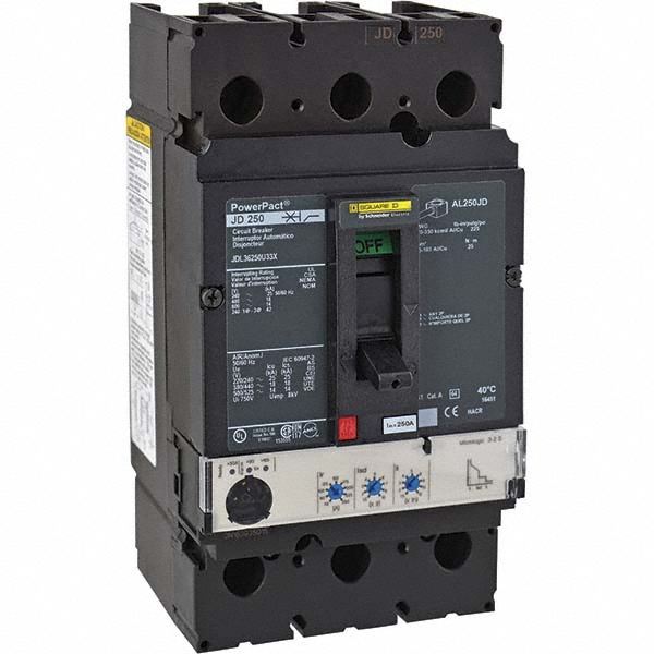 Square D - 250 Amp, 600 VAC, 3 Pole, Panel Mount Molded Case Circuit Breaker | MSC Direct