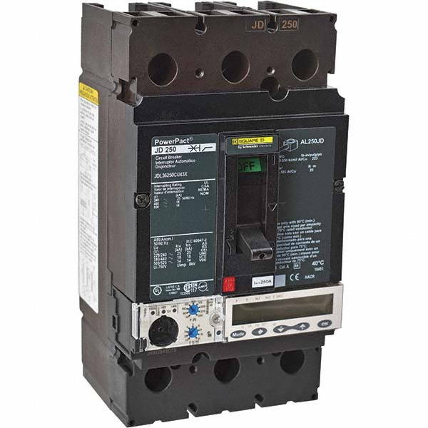 Square D - 250 Amp, 600 VAC, 3 Pole, Panel Mount Molded Case Circuit ...