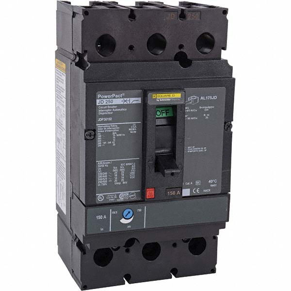 Square D - 175 Amp, 480 VAC, 3 Pole, Unit Mount Molded Case Circuit ...