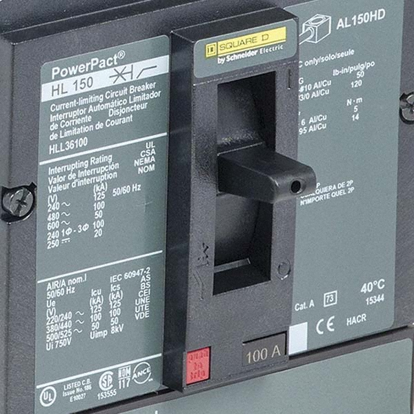 Square D - 110 Amp, 600 VAC, 3 Pole, Unit Mount Molded Case Circuit ...