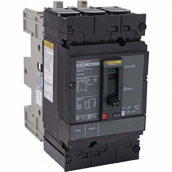 Square D - 125 Amp, 600 VAC, 3 Pole, Unit Mount Molded Case Circuit Breaker | MSC Direct