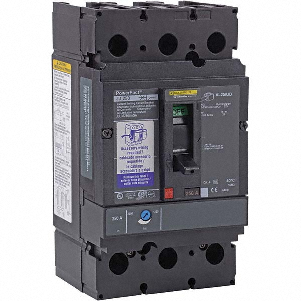 Square D - 250 Amp, 250 VDC, 600 VAC, 3 Pole, Unit Mount Molded Case ...