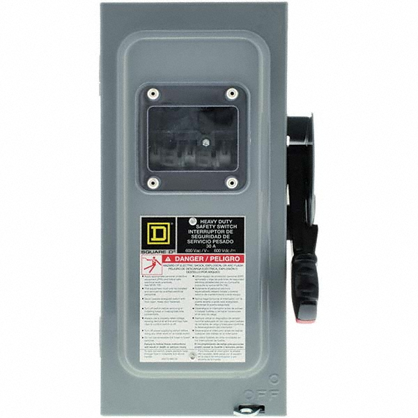 Square D - Safety Switch: NEMA 1, 30 Amp, 600VAC, Fused | MSC Direct