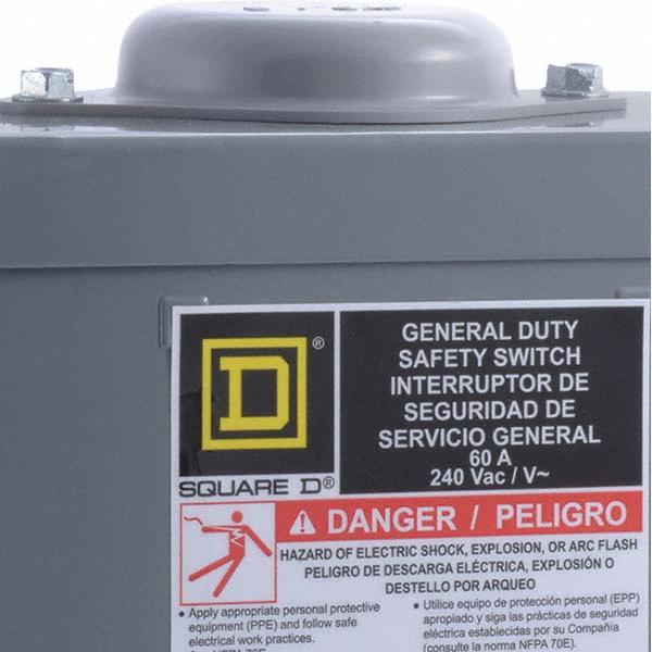 Square D - 2 Pole, 3R NEMA Rated, Nonfused Safety Switch - 56772866 ...
