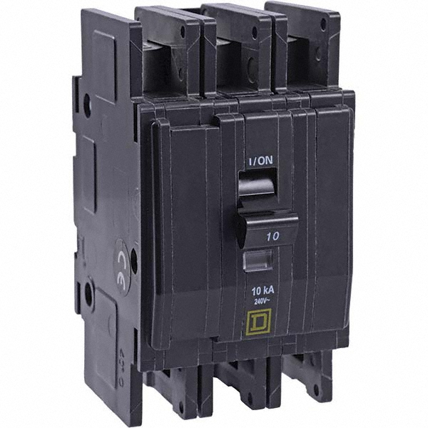Square D - 10 Amp, 240 VAC, 3 Pole, DIN Rail Mount Miniature Circuit ...