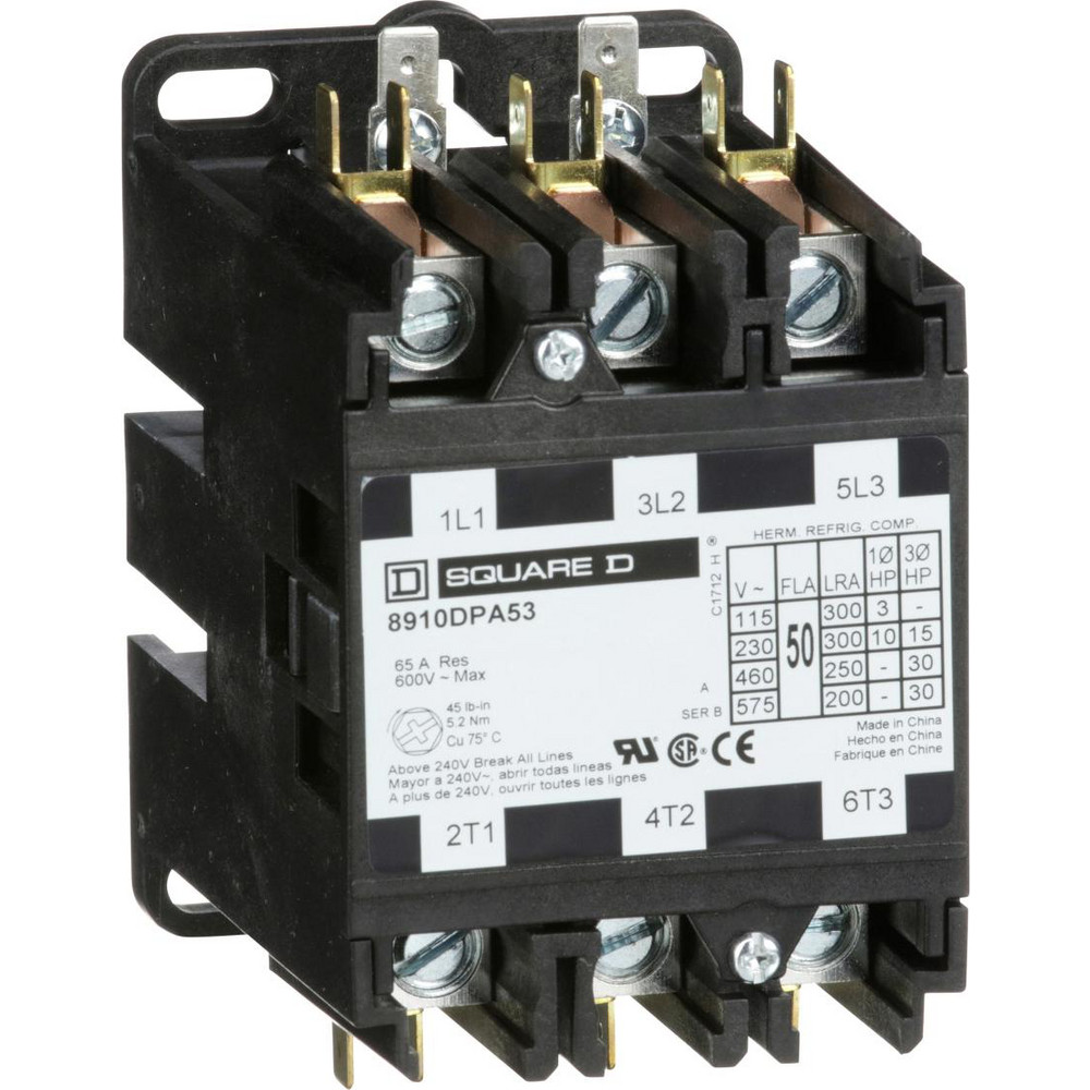 Square D - 3 Pole, 60 Amp Inductive Load, 208 to 240 Coil VAC at 60 Hz ...