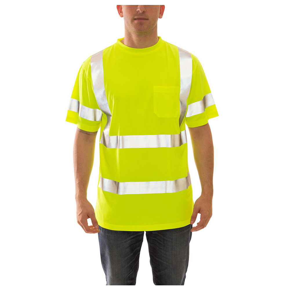 Tingley - Work Shirt: Hi-Visibility, Large, Polyester, Fluorescent ...