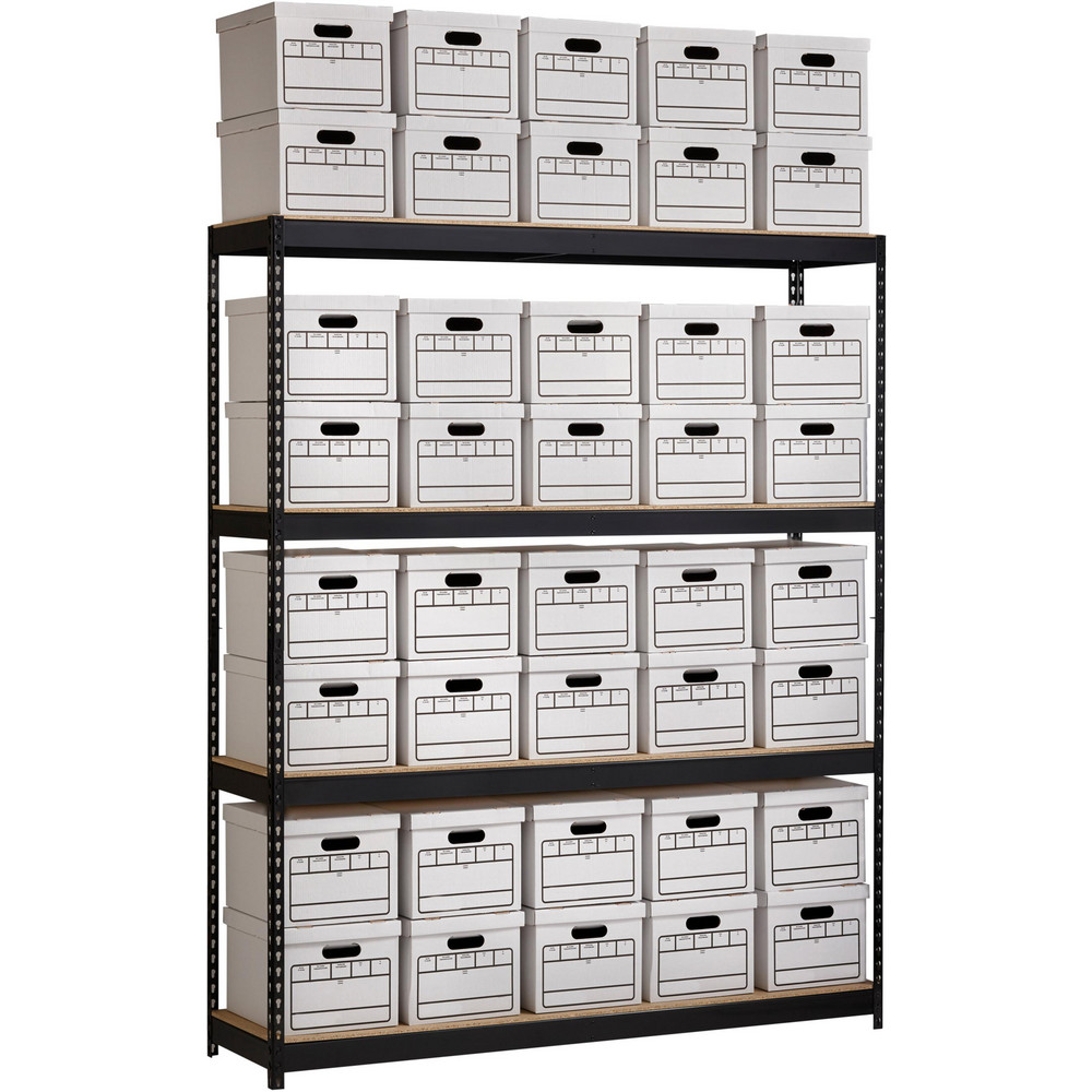 Hirsh - Adjustable Steel Shelving: 69" Wide, 18" Deep, 84" High, Black ...