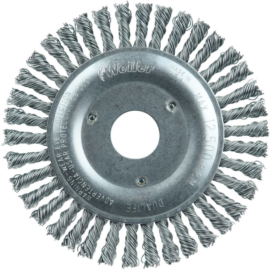 Weiler - Wheel Brush: 5" Wheel Dia, 3/16" Face Width, 0.0200" Wire Dia ...