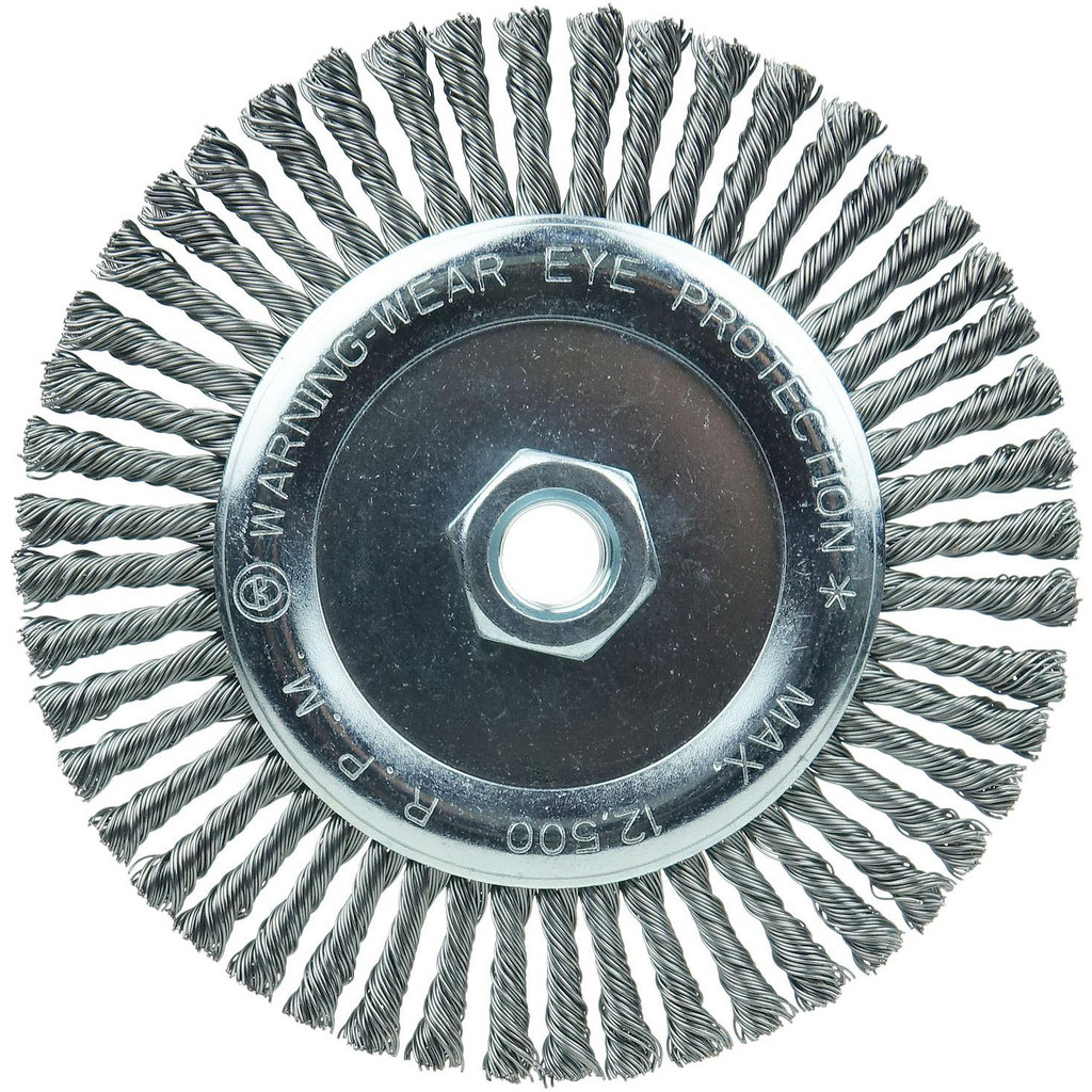 Weiler - Wheel Brush: 6" Wheel Dia, 3/16" Face Width, 0.0200" Wire Dia ...