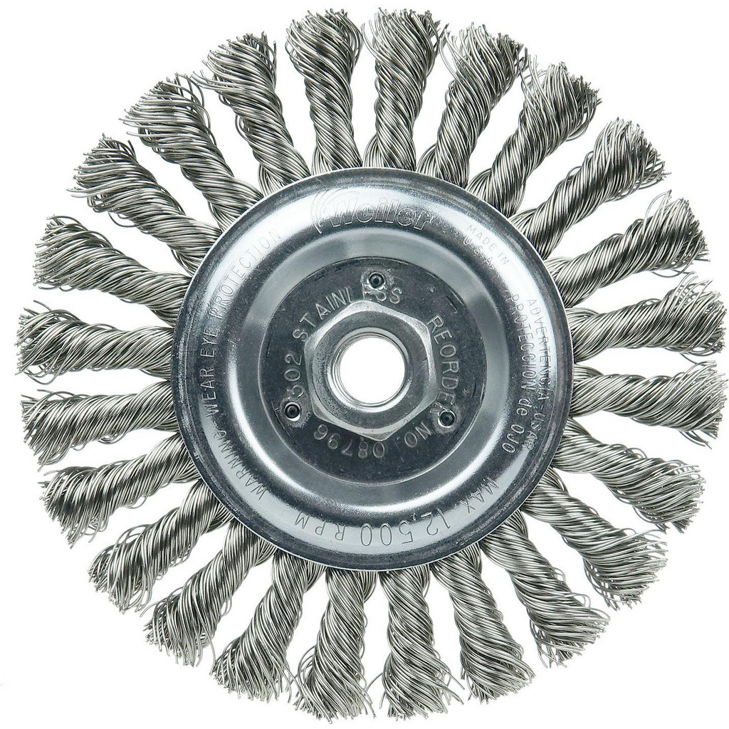 Weiler - Wheel Brush: 6" Wheel Dia, 1/2" Face Width, 0.0230" Wire Dia ...