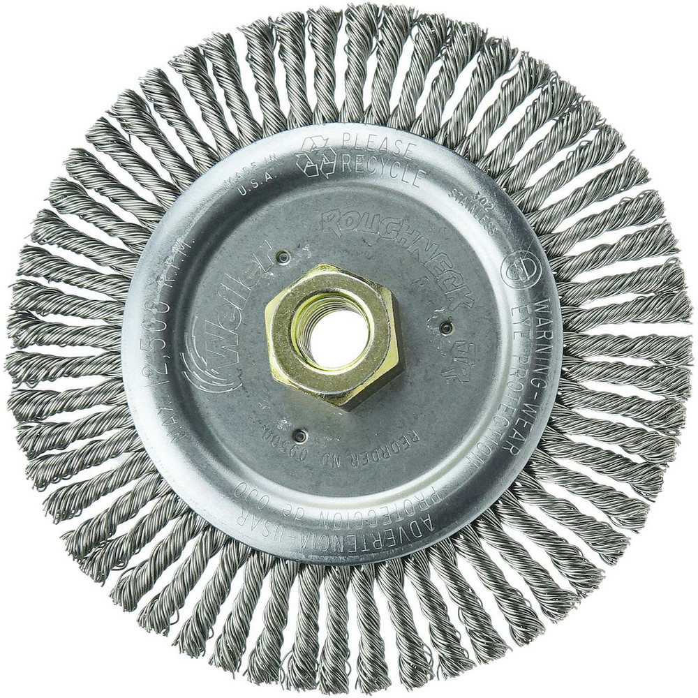 Weiler - Wheel Brush: 6" Wheel Dia, 3/16" Face Width, 0.0200" Wire Dia ...