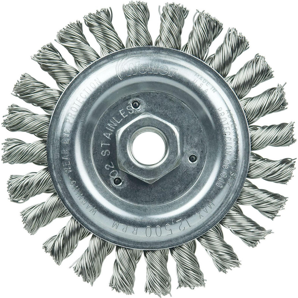 Weiler - Wheel Brush: 5" Wheel Dia, 1/2" Face Width, 0.0230" Wire Dia ...