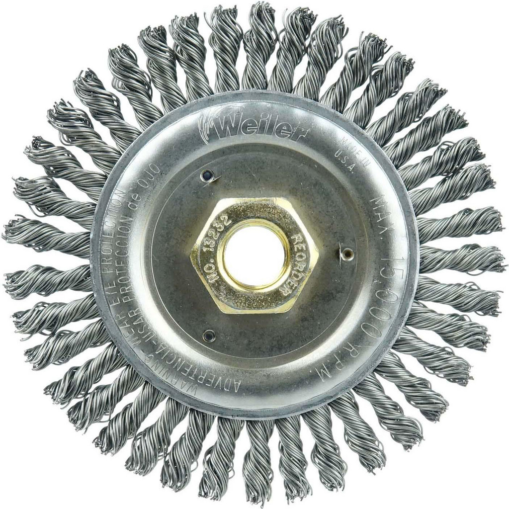 Weiler - Wheel Brush: 4-1/2" Wheel Dia, 3/16" Face Width, 0.0200" Wire ...