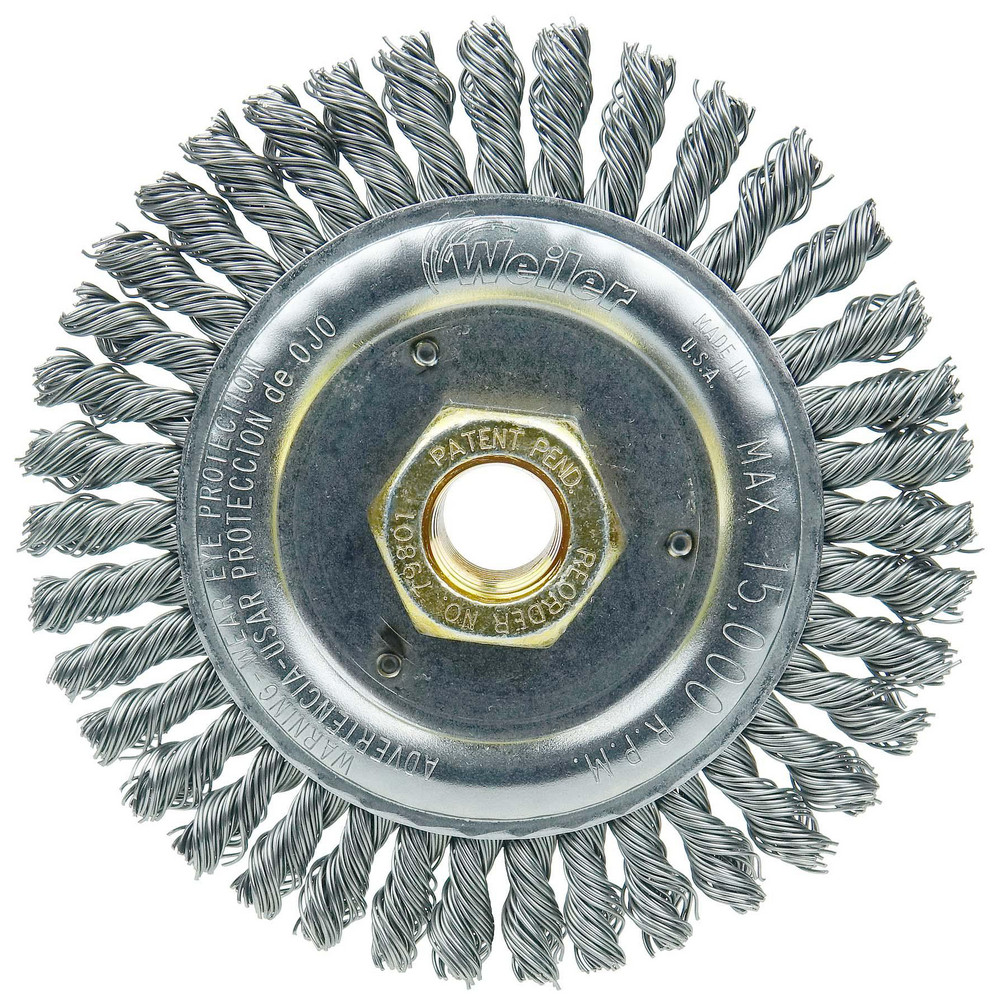 Weiler - Wheel Brush: 4-1/2" Wheel Dia, 3/16" Face Width, 0.0200" Wire ...