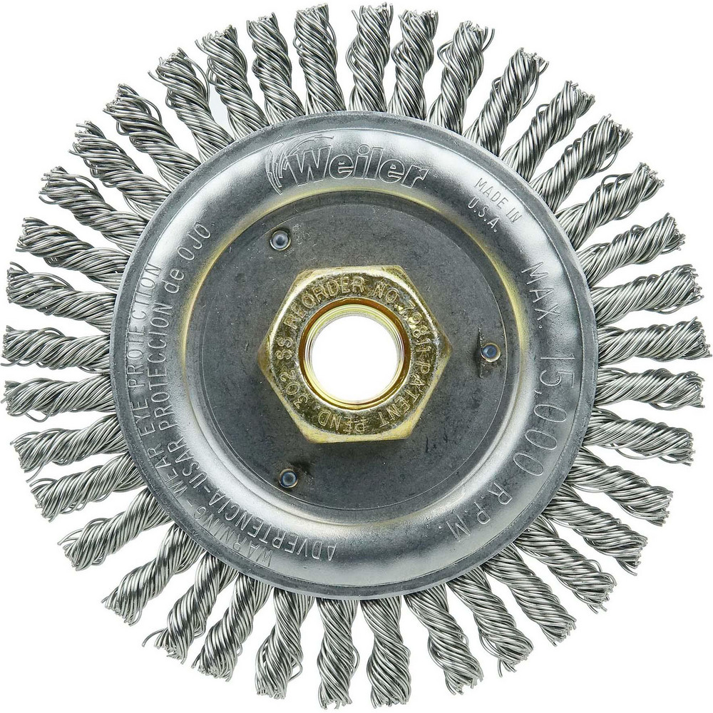 Weiler - Wheel Brush: 4-1/2" Wheel Dia, 3/16" Face Width, 0.0200" Wire ...