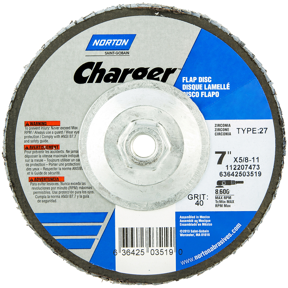 Norton - Flap Disc: 7" Dia, Zirconia Alumina, Type 27 | MSC Direct