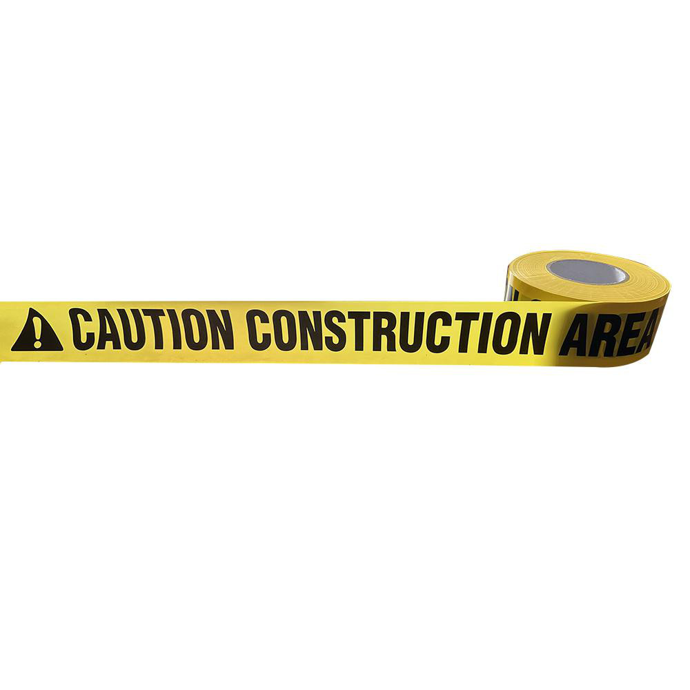 PRO-SAFE - Barricade Tape: Black & Yellow, Message:" Caution - Construction Area", 3.0000" Width ...