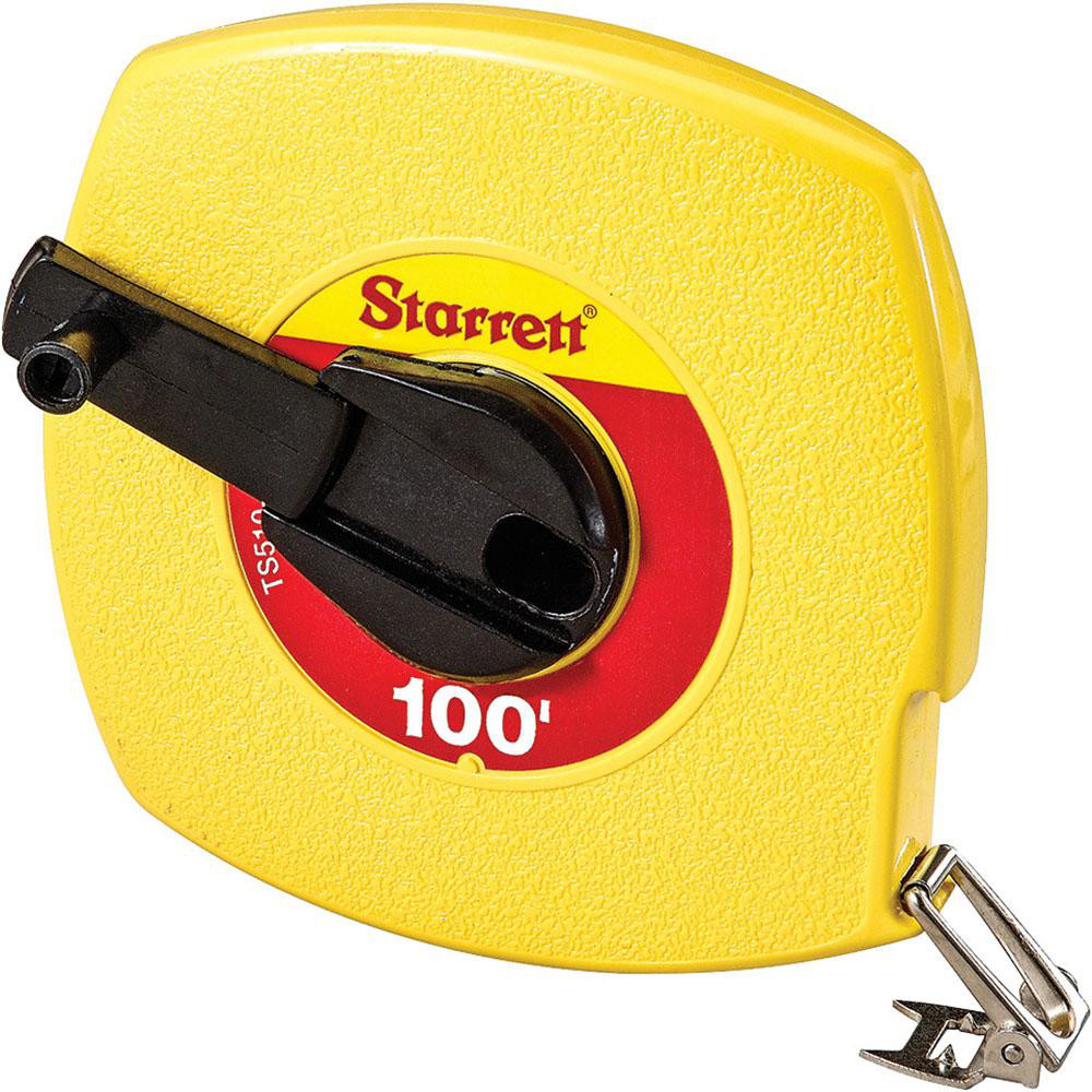 Starrett - Tape Measure: 100' Long, 3/8" Width, Yellow Blade | MSC Direct