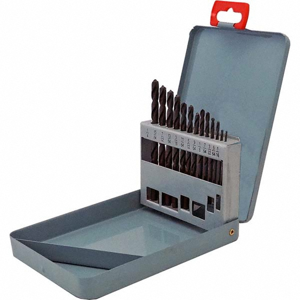 Cle-Force - Drill Bit Set: Jobber Length Drill Bits, 13 Pc, 0.0625" to ...