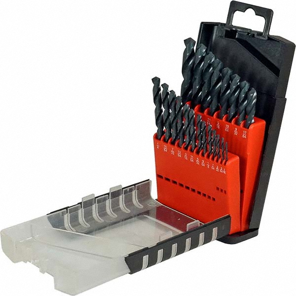 Cle-Force - Drill Bit Set: Jobber Length Drill Bits, 21 Pc, 0.0625" to ...