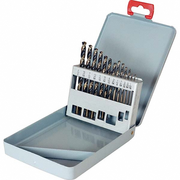 Cle-Force - Drill Bit Set: Jobber Length Drill Bits, 13 Pc, 0.0625" to ...