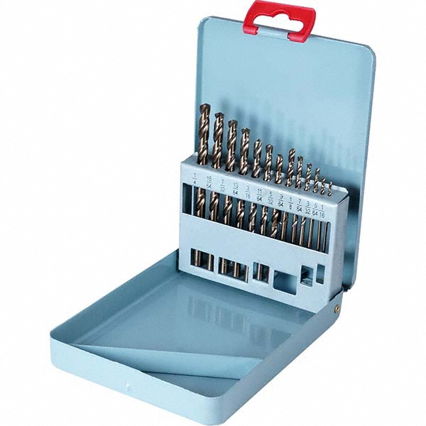 Cle Force 1 16 To 1 4 Gold Finish Cobalt Jobber Length Drill Bit cle-force-1-16-to-1-4-gold-finish-cobalt-jobber-length-drill-bit