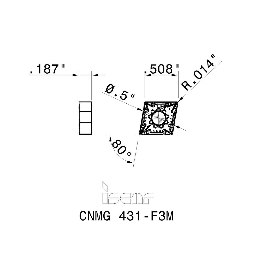Iscar - Turning Insert: CNMG 431-F3M IC6025, Carbide | MSC Direct