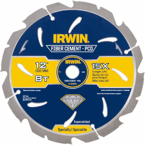 Irwin Blades - Wet & Dry Cut Saw Blade: 12" Dia, 1 & 1" Arbor Hole, 0. ...
