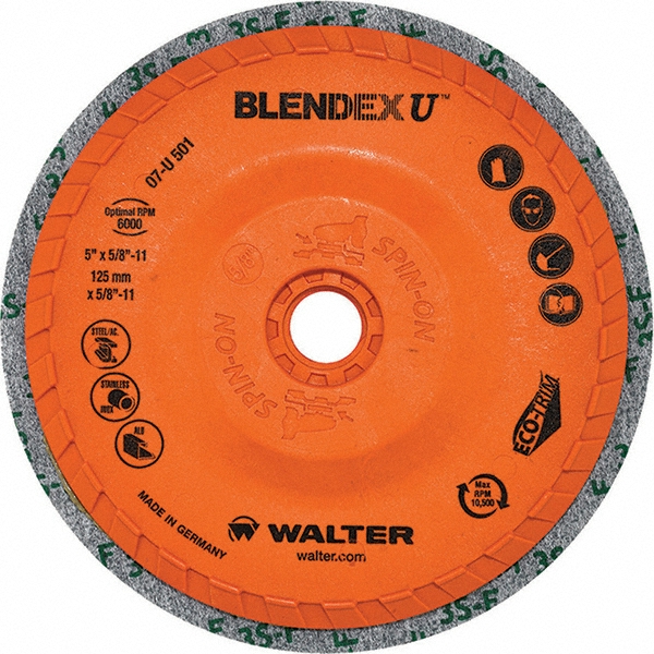 WALTER Surface Technologies - Deburring Disc: 5" Dia, Fine Grade ...