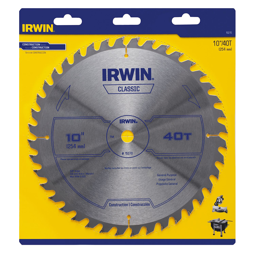 Irwin Blades - Wet & Dry Cut Saw Blade: 10" Dia, 5/8" Arbor Hole, 0.102 ...