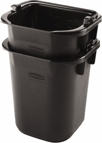 Rubbermaid - 5 Qt, 215.9mm High, Plastic Rectangular Black Single Pail ...