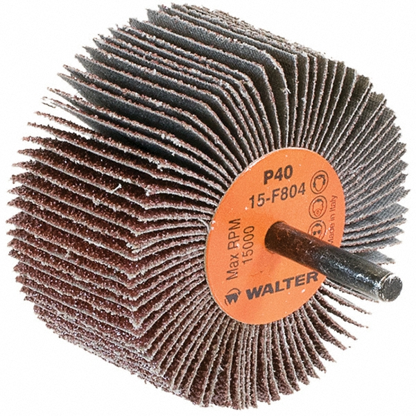 WALTER Surface Technologies - Mounted Flap Wheel: 3" Dia, 1-1/2" Face ...