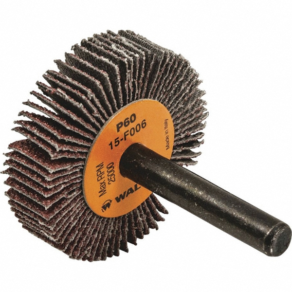 WALTER Surface Technologies - Mounted Flap Wheel: 1-1/2" Dia, 3/8" Face ...