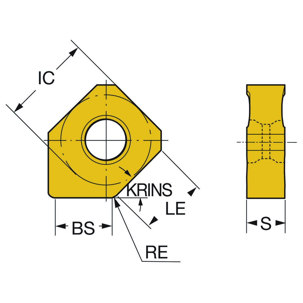 Sandvik Coromant - Milling Insert: ISO 345N-1305E-KW8 1220, 1220 ...