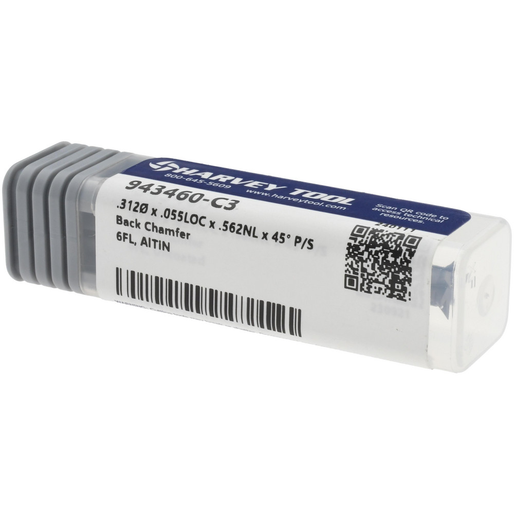 Harvey Tool - Back Chamfer: 5/16" Dia, 90 °, 0.055" Chamfer, 6 Flutes ...